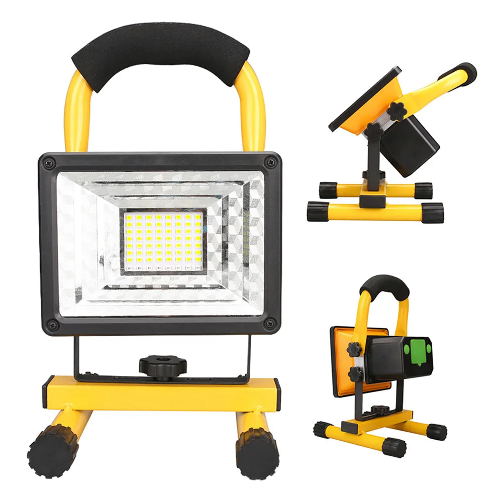 LED Rechargeable Portable Work Light 60W with Stand Waterproof Floodli ...